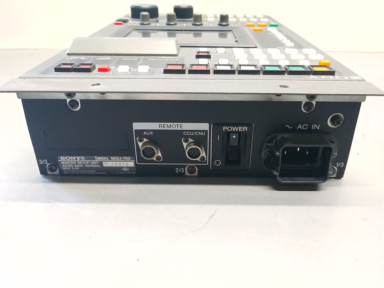 SONY CNU-500 CAMERA COMMAND NETWORK UNIT・MSU-750 MASTER SETUP UNIT ...